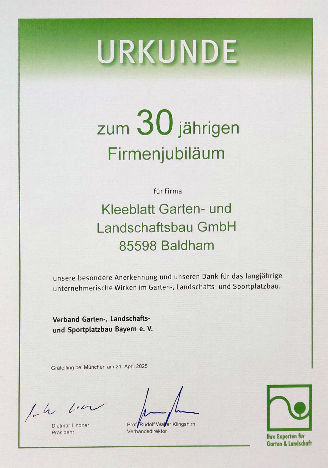 30 Jahre Kleeblatt – Kleeblatt